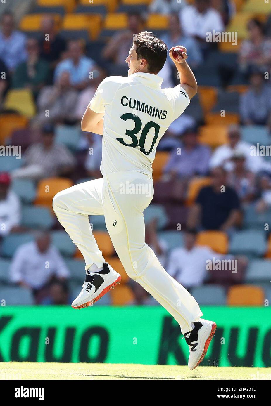 Australia's Pat Cummins during day three of the first Ashes test at The ...