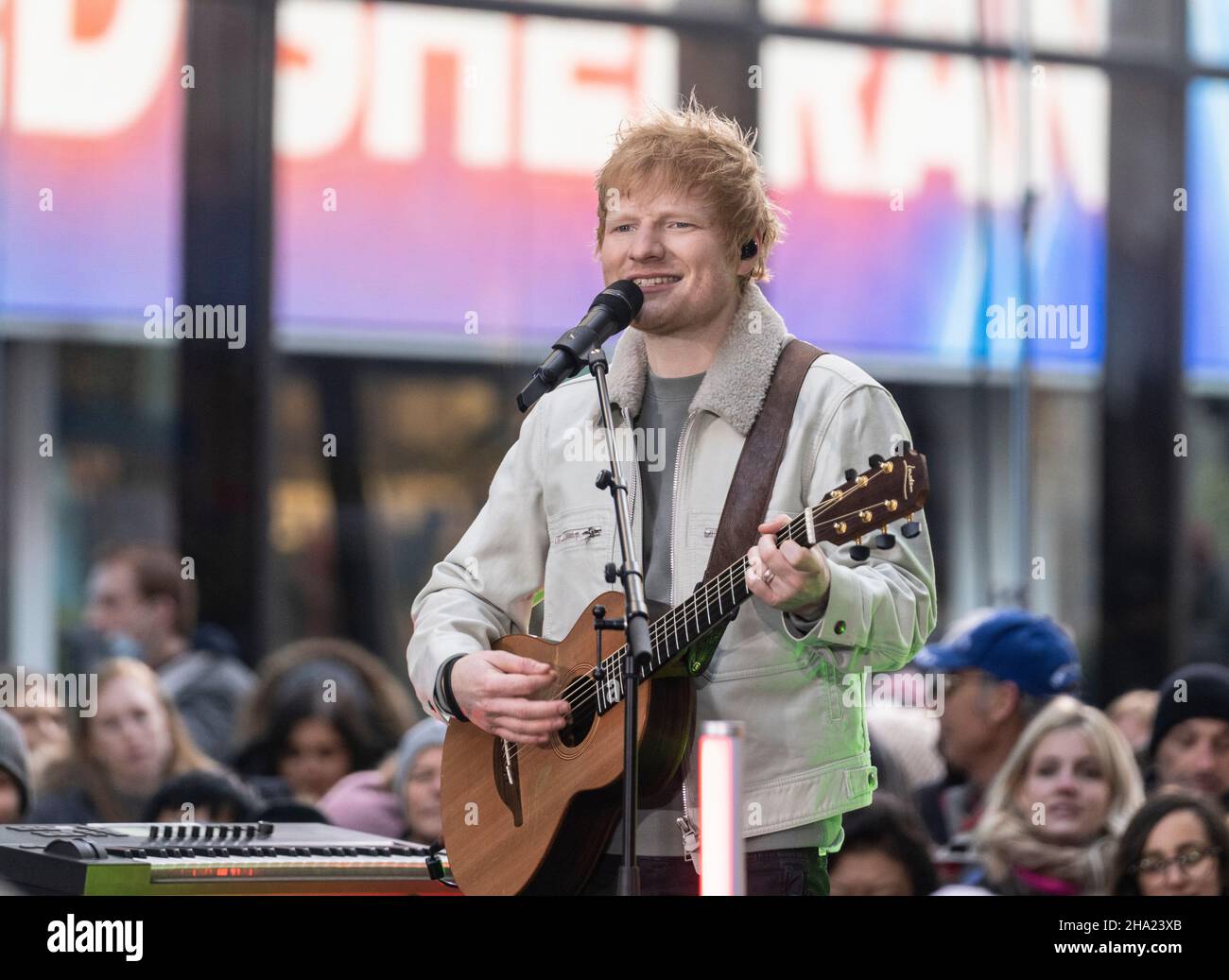 New York, NY - December 9, 2021: Ed Sheeran performing live on TODAY ...