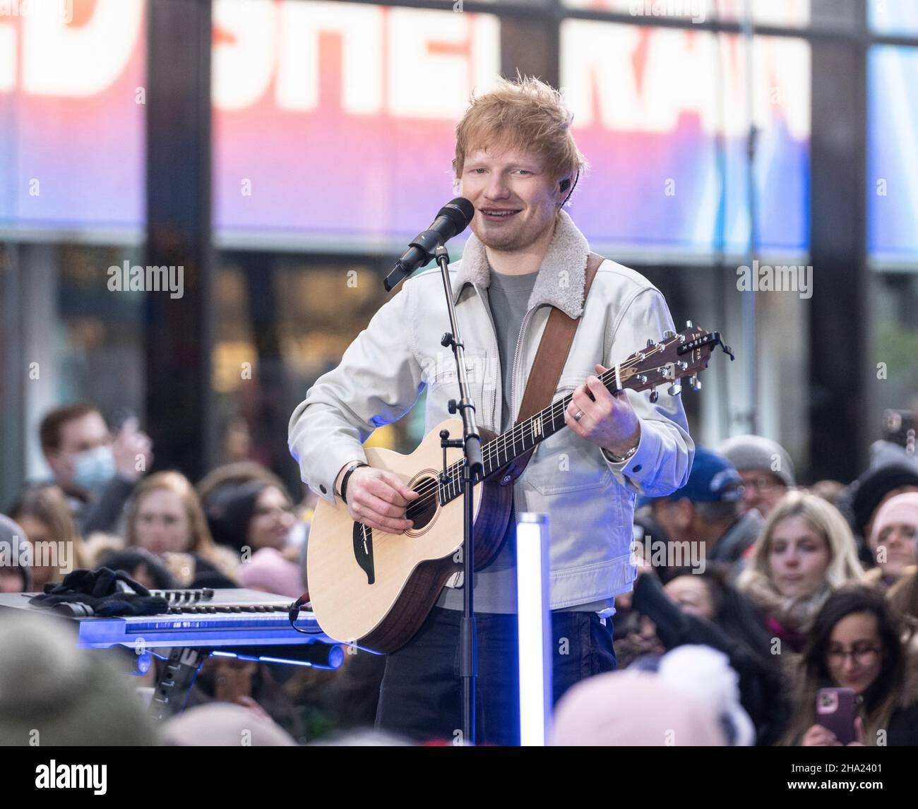 New York, NY - December 9, 2021: Ed Sheeran performing live on TODAY ...