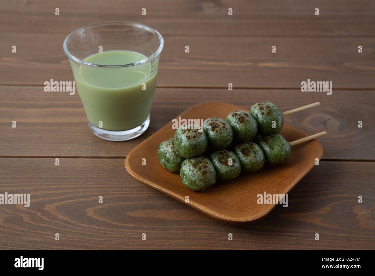 dango mugwort dumpling rice cake Japanese confectionery matcha green ...