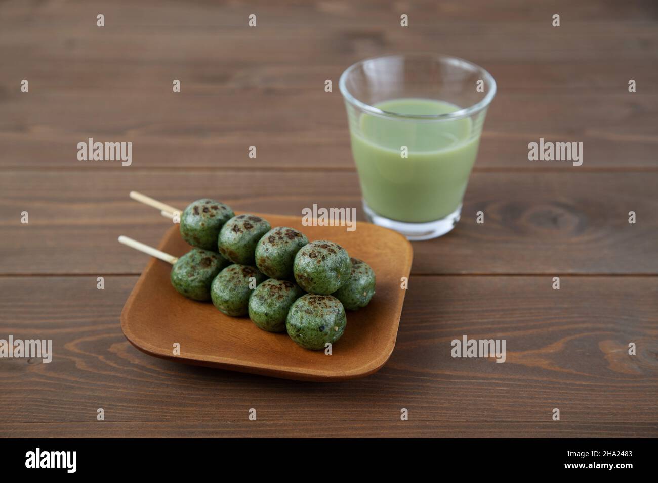 dango mugwort dumpling rice cake Japanese confectionery matcha green ...