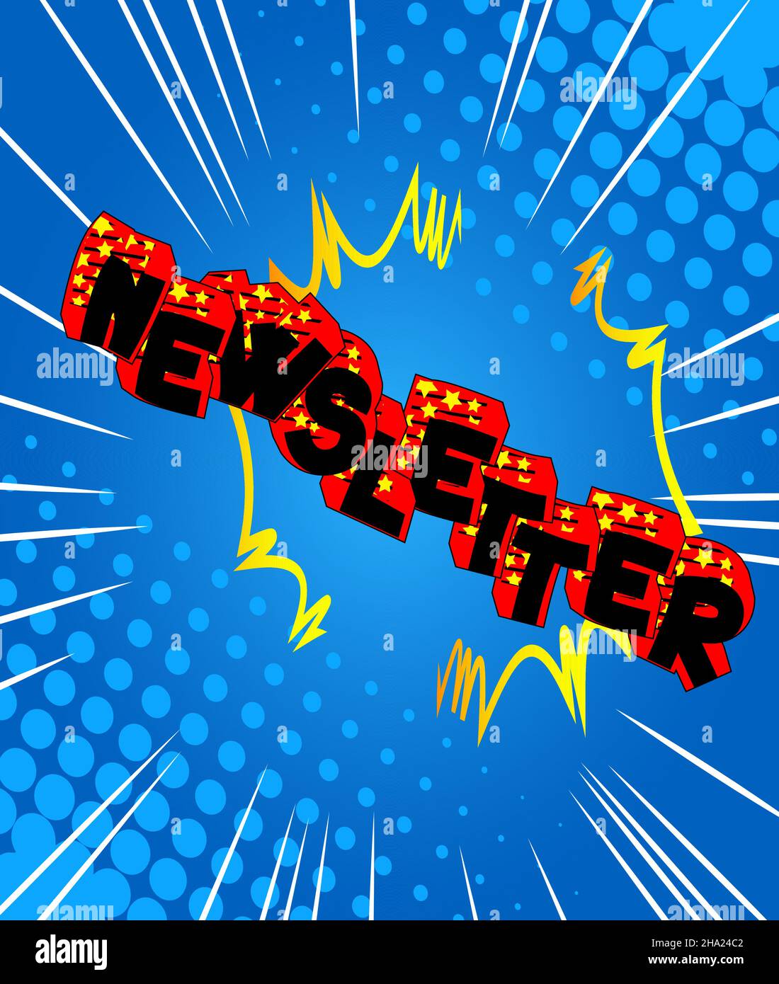 Sending newsletter on internet. Business marketing campaign. Comic book ...