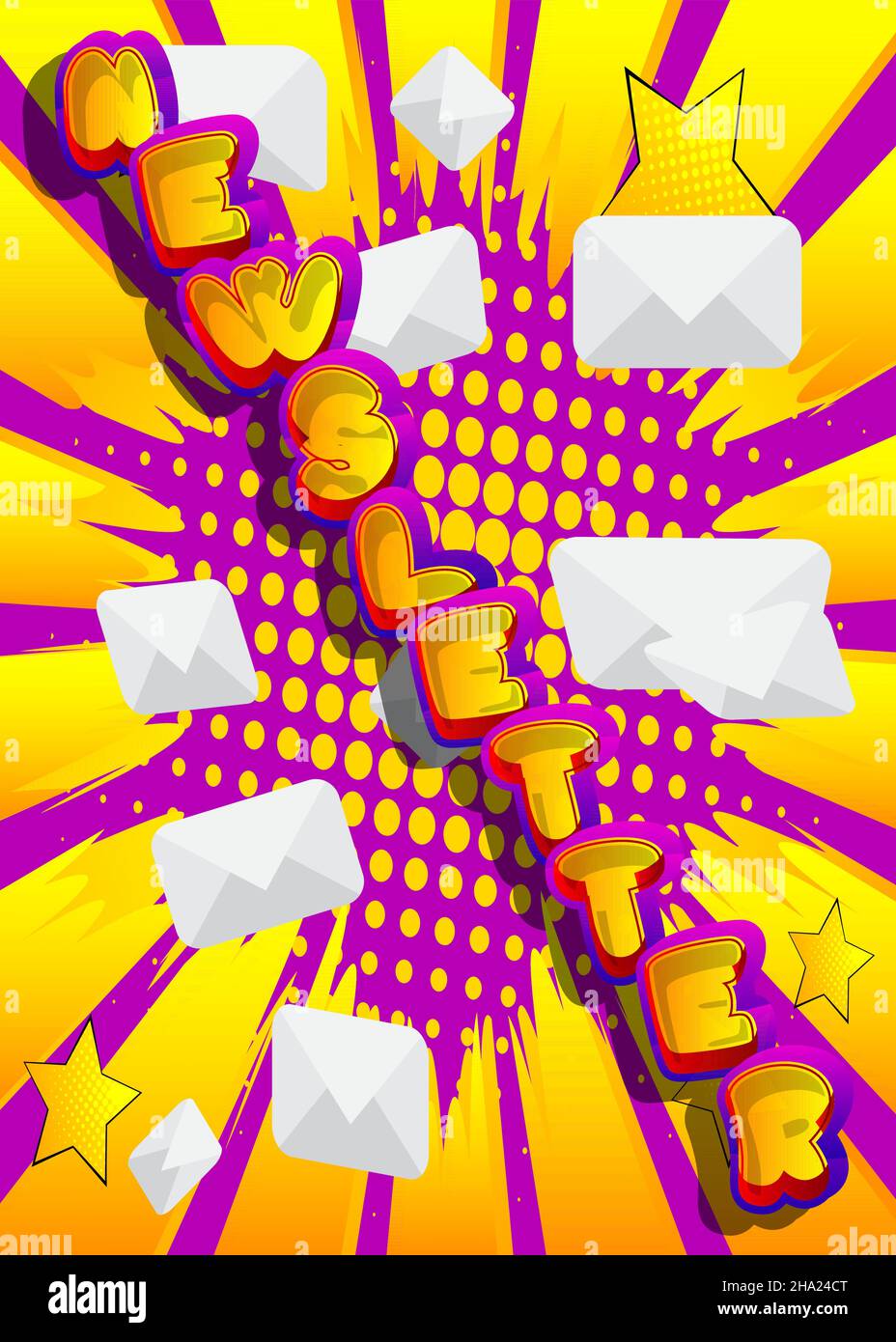 Sending newsletter on internet. Business marketing campaign. Comic book ...