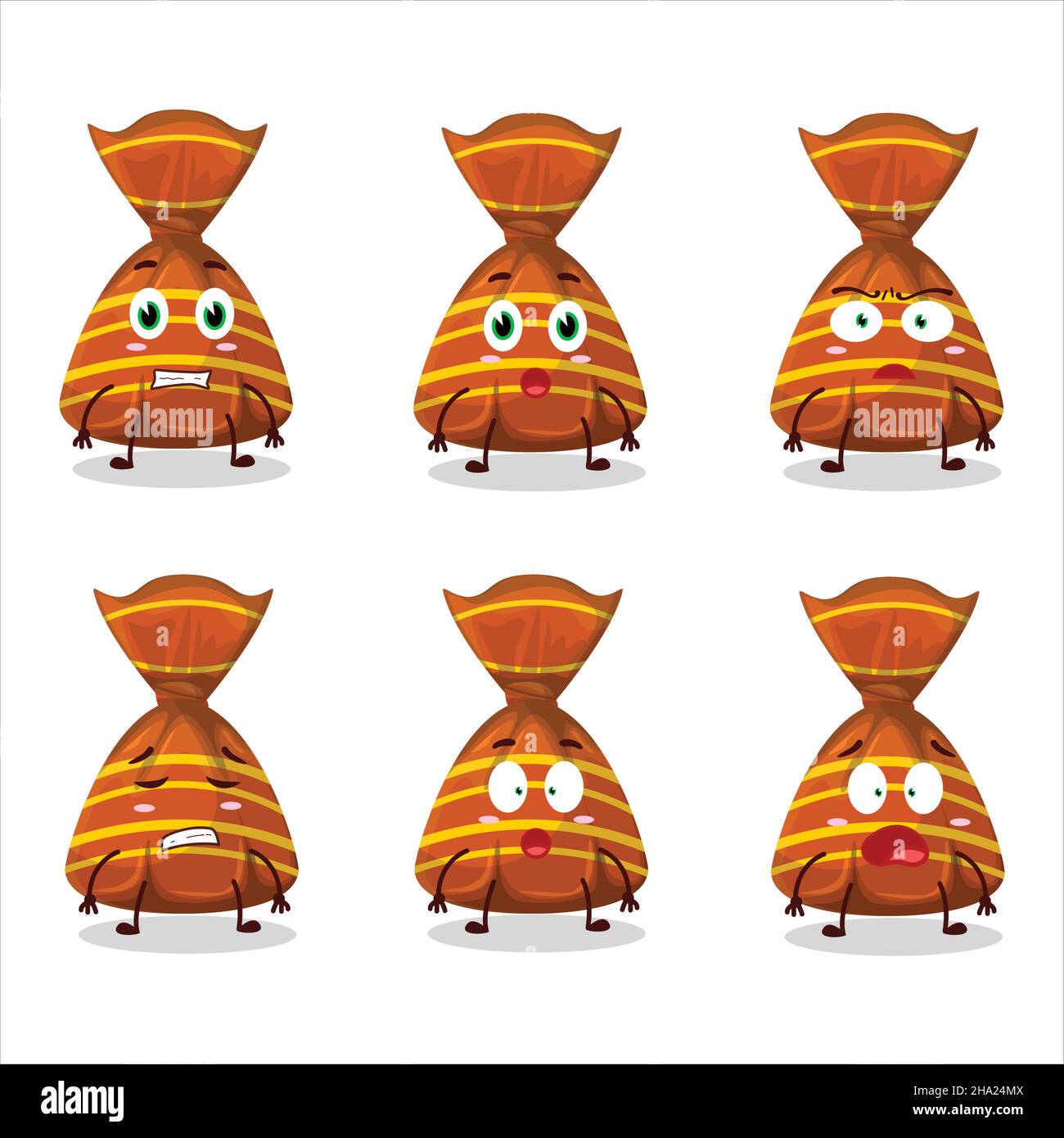 Character cartoon of orange candy wrappers with scared expression ...