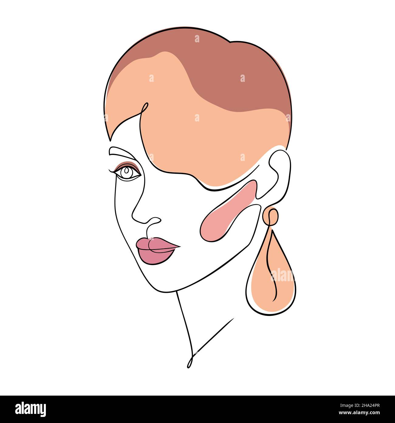 Female face in minimal style Stock Vector Image & Art - Alamy
