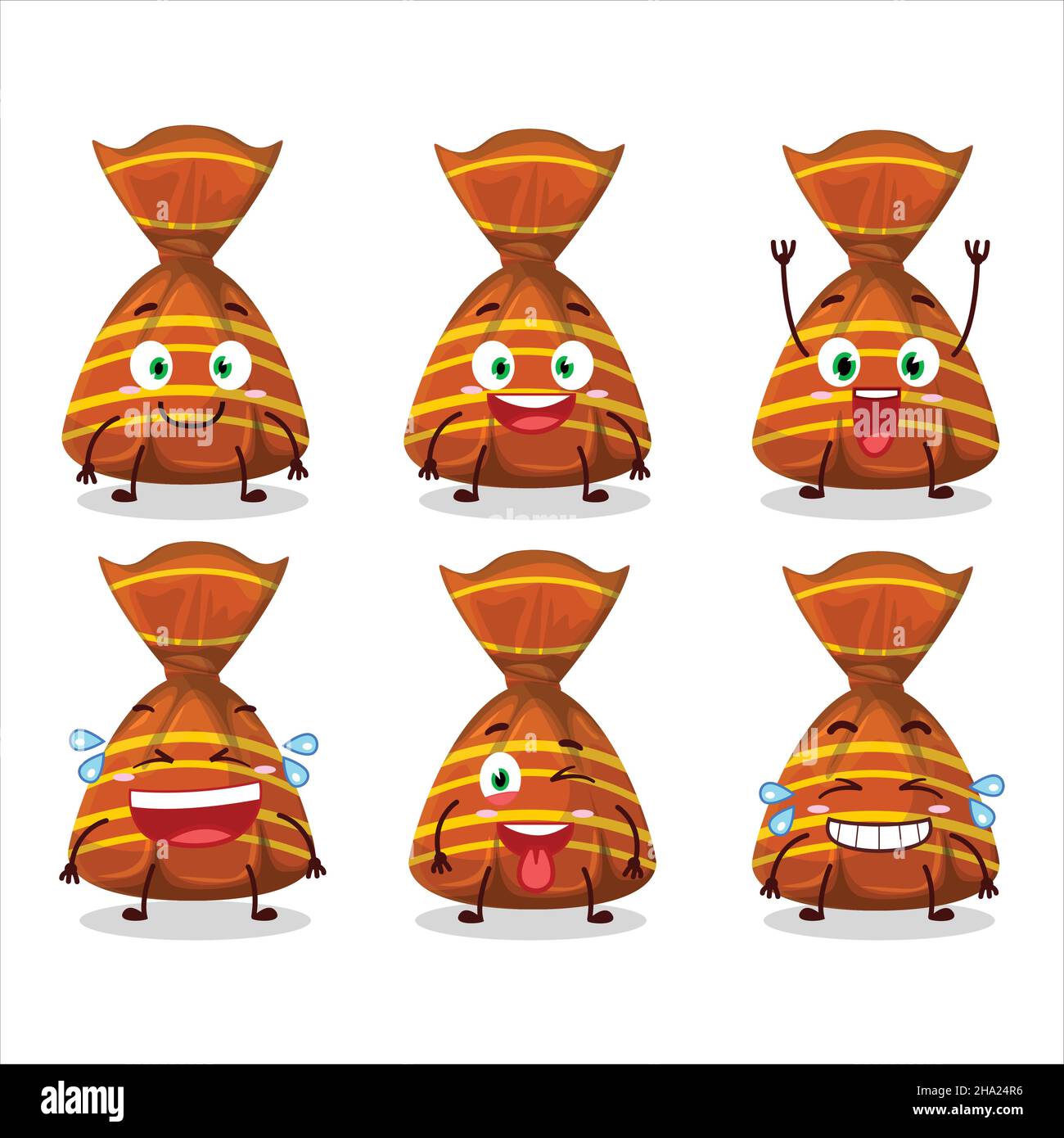Cartoon character of orange candy wrappers with smile expression ...