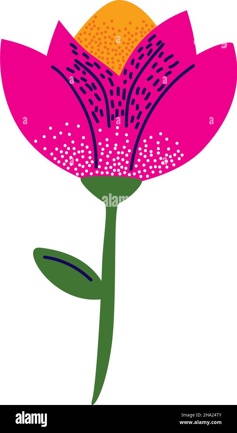 pink flower garden nature icon Stock Vector Image & Art - Alamy