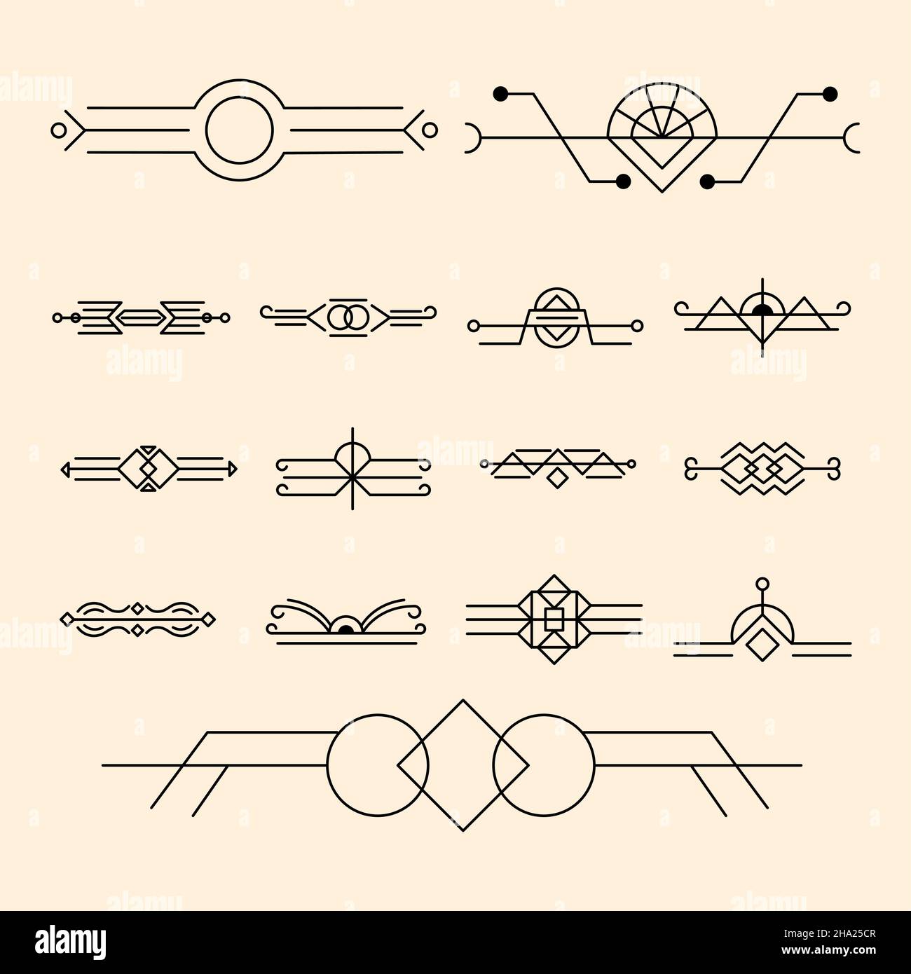 fifteen art deco set icons Stock Vector Image & Art - Alamy