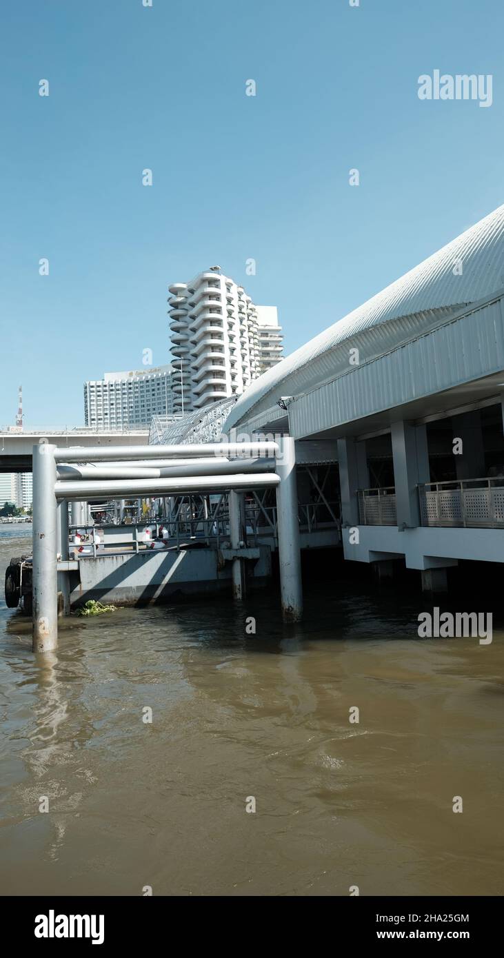 Chao Phraya River Express Boat Pier Bangkok Thailand Stock Photo - Alamy