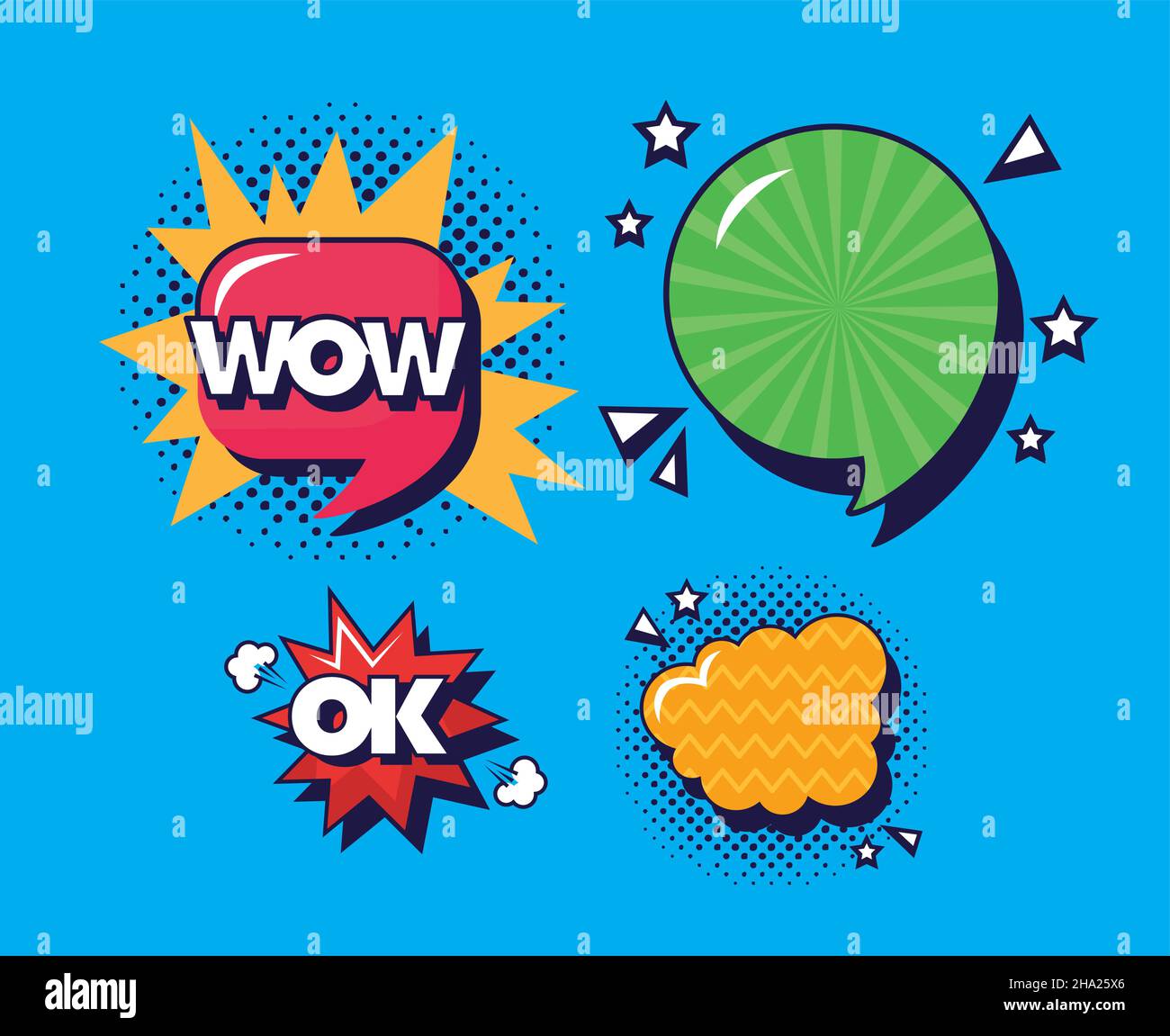 four pop art set expressions Stock Vector Image & Art - Alamy