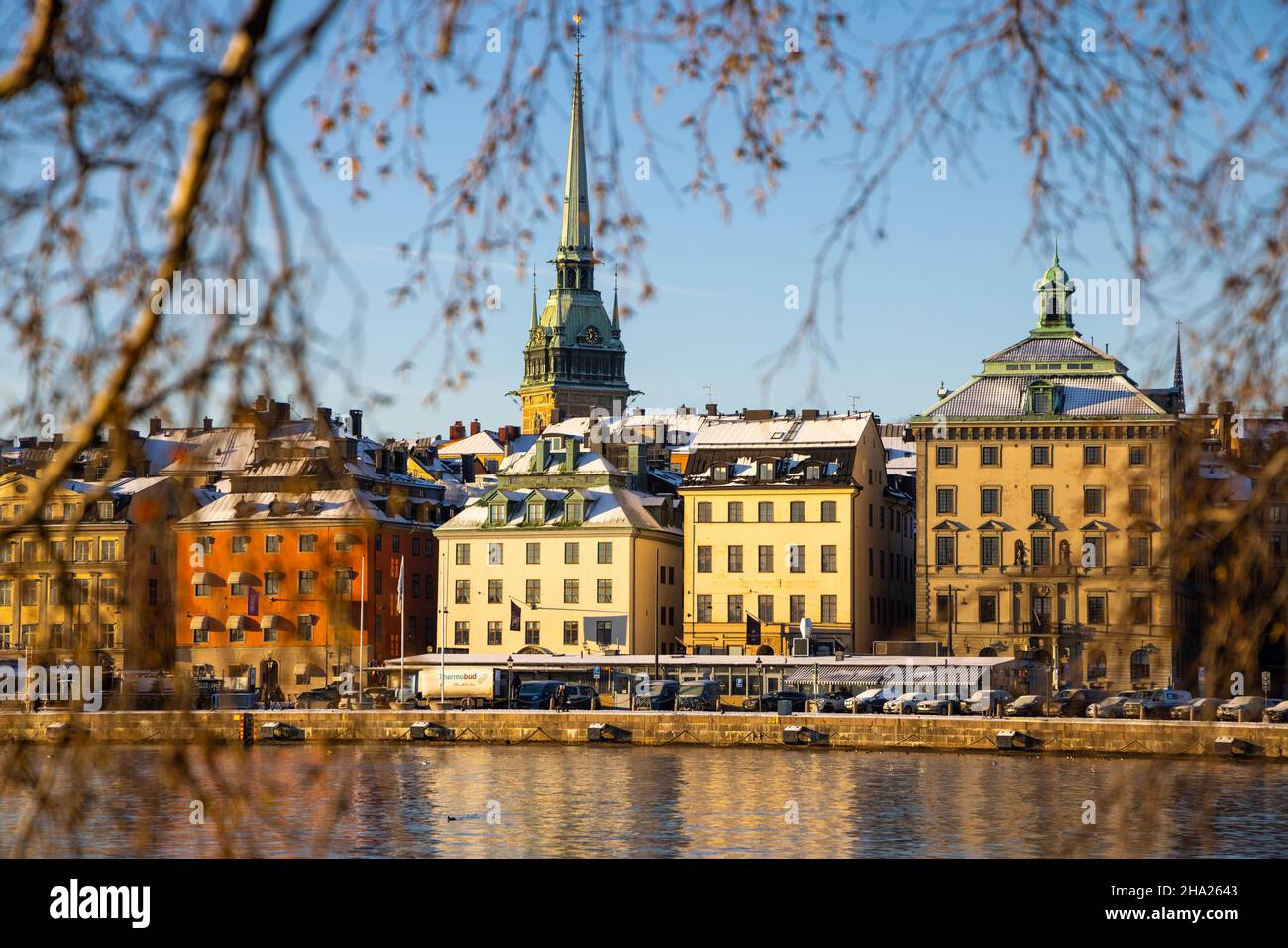 Panorama of Stockholm city on a sunny winter day photographed from the ...