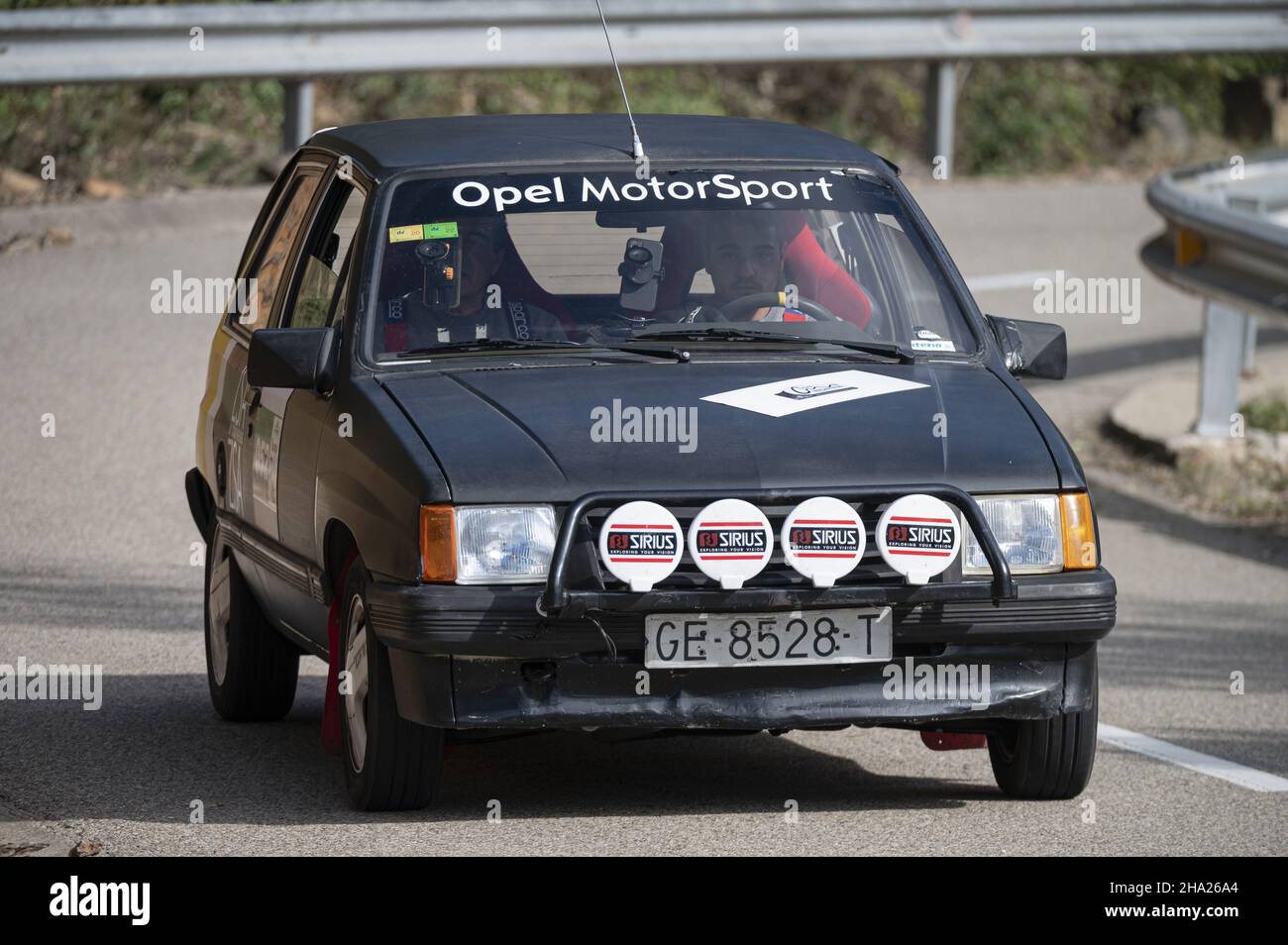BARCELONA, SPAIN - Nov 11, 2021: A man driving Opel Corsa 1.2 VIII ...
