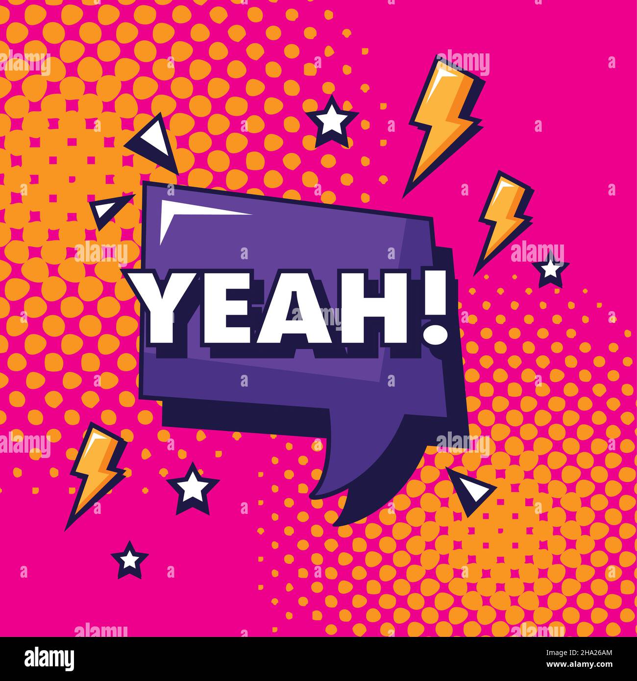 yeah pop art expression poster Stock Vector Image & Art - Alamy
