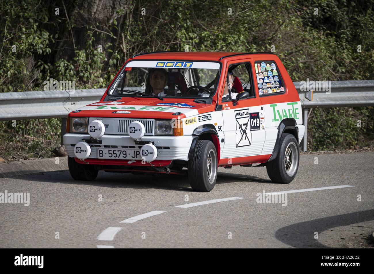 BARCELONA, SPAIN - Nov 11, 2021: A man driving Seat Panda Marbella ...