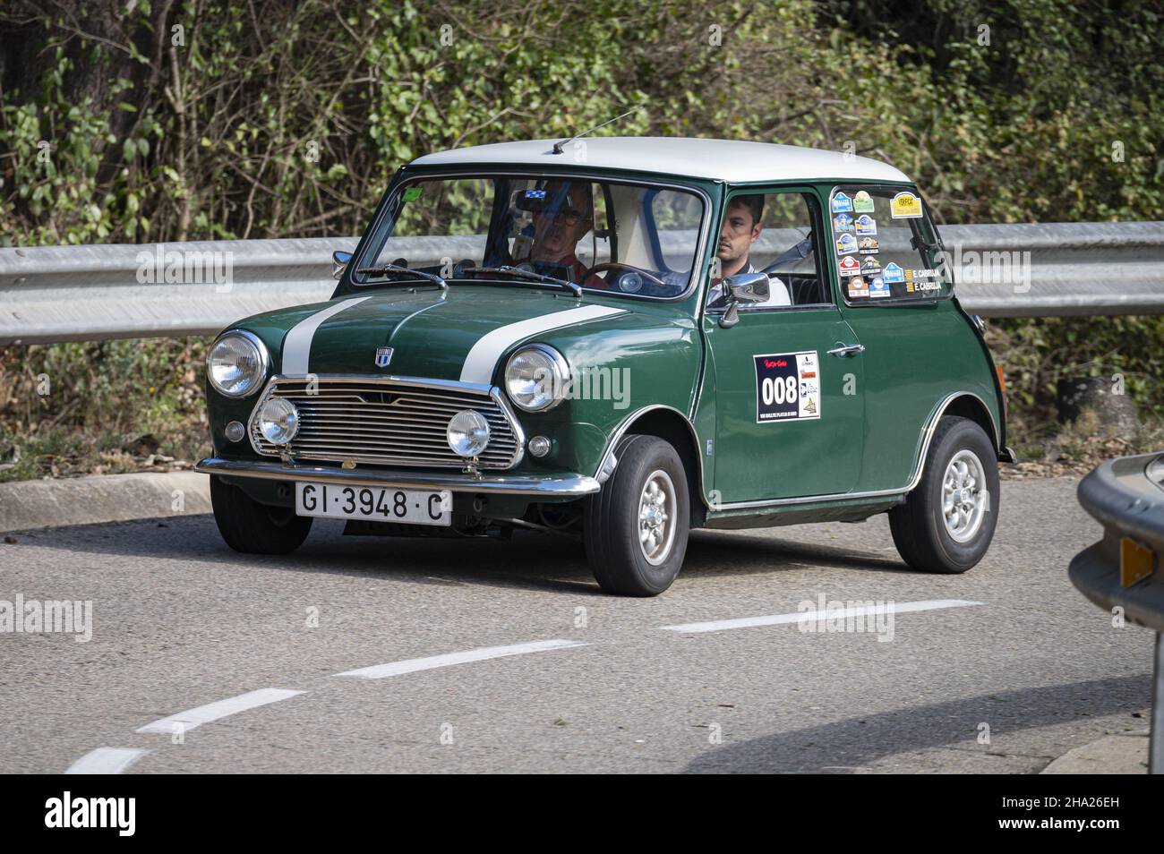 BARCELONA, SPAIN - Nov 11, 2021: A man driving Authi Mini 1000 Deluxe ...
