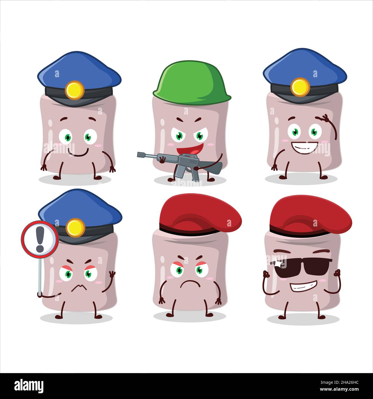A dedicated Police officer of strawberry marshmallow mascot design ...