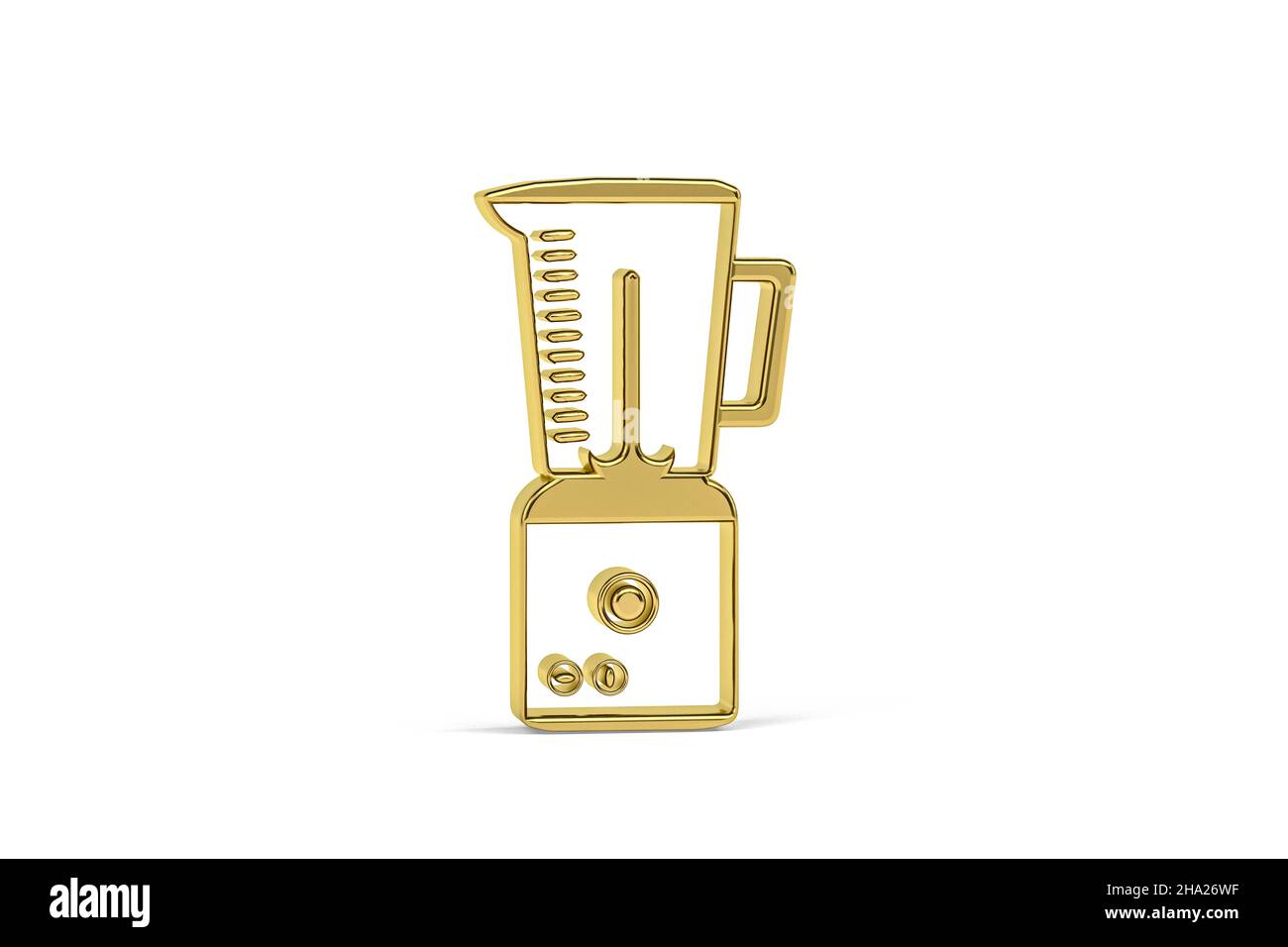 Golden 3d blender icon isolated on white background - 3d render Stock ...