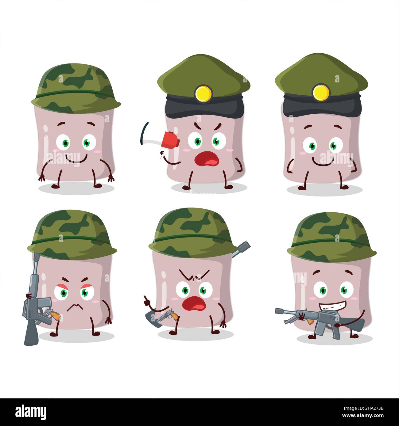 A charming soldier strawberry marshmallow cartoon picture bring a gun ...
