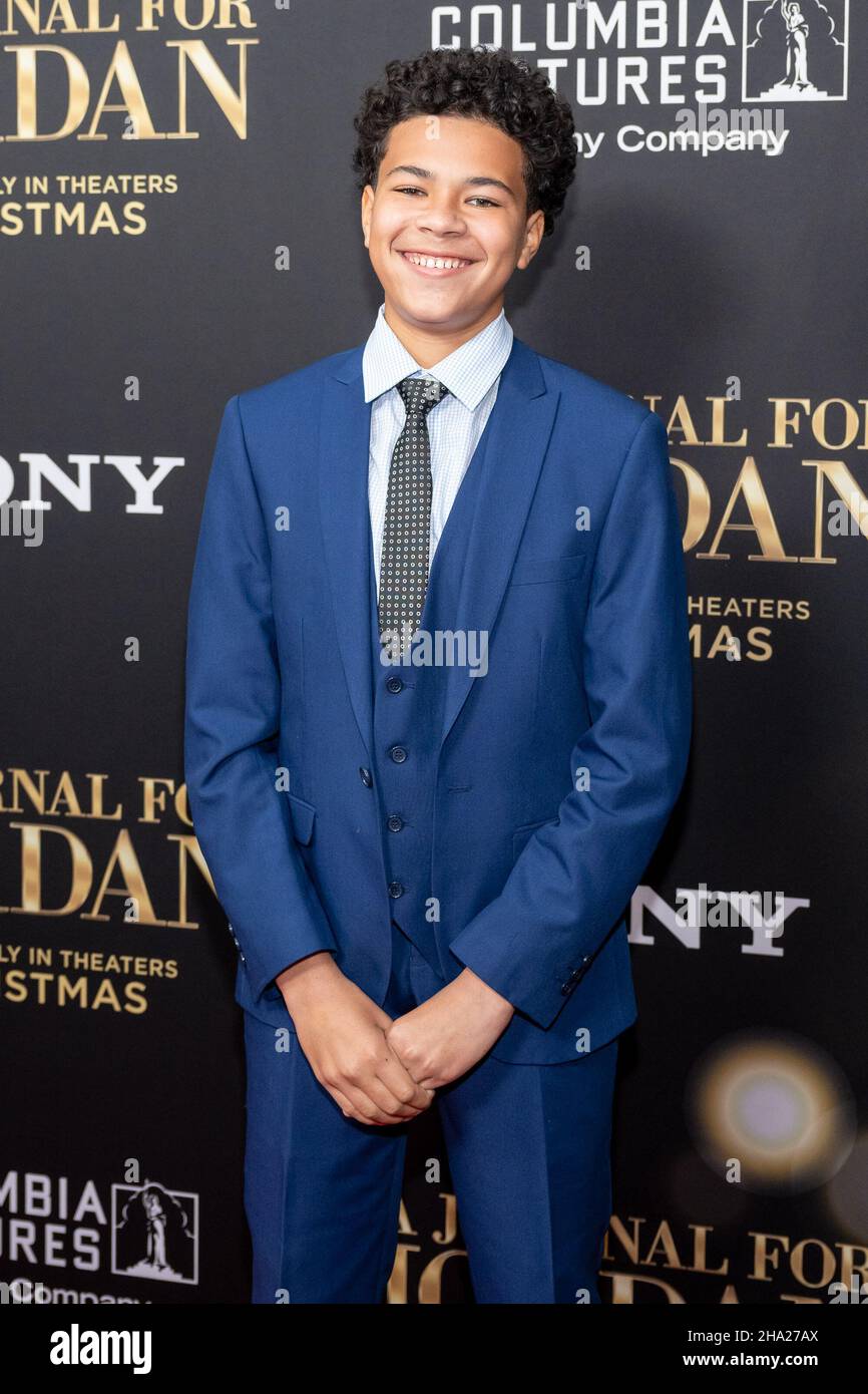 New York, USA. 09th Dec, 2021. Jalon Christian attends the world ...