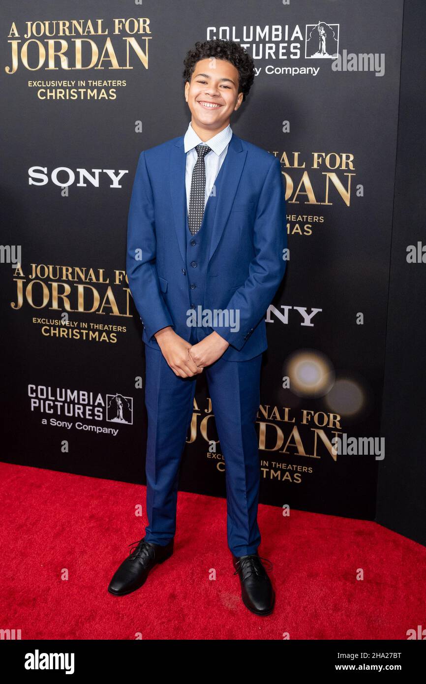 New York, USA. 09th Dec, 2021. Jalon Christian attends the world ...