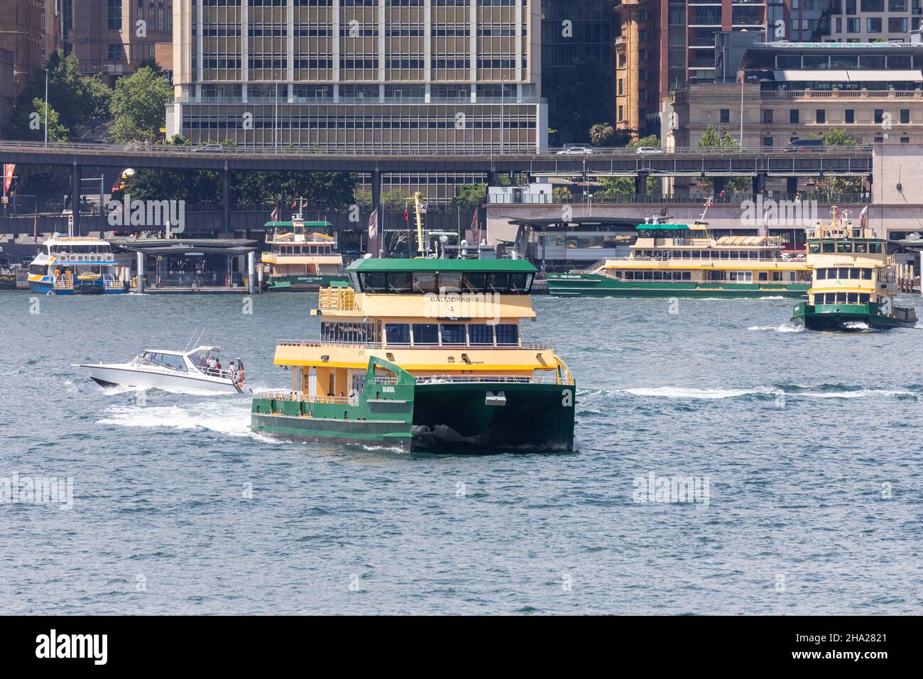Sydney ferries on Sydney Harbour at circular quay ferry terminus,Sydney ...