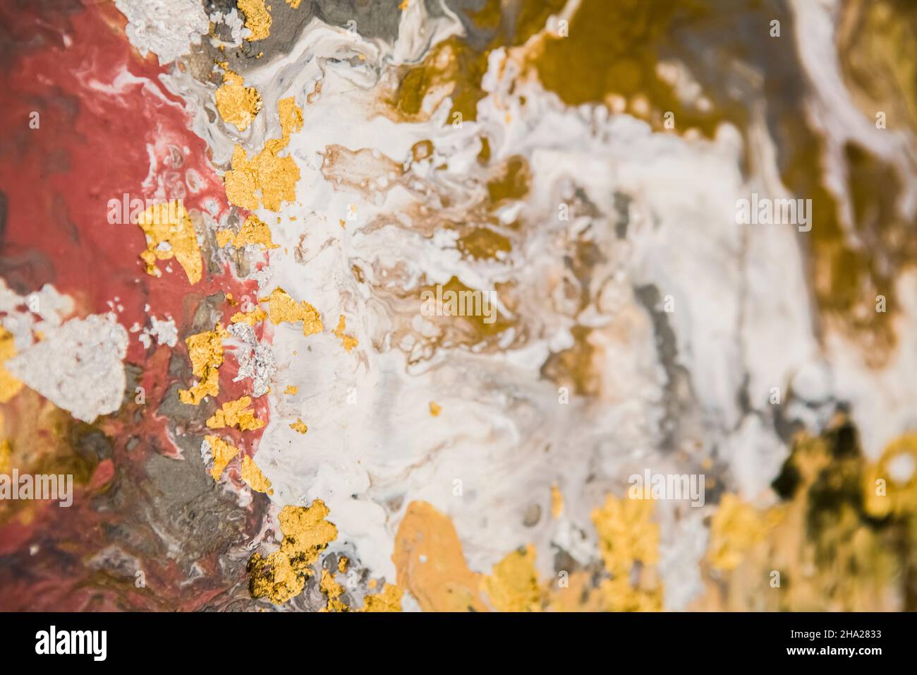 Beautiful fluid abstract paint background. Blue acrylic texture Stock ...