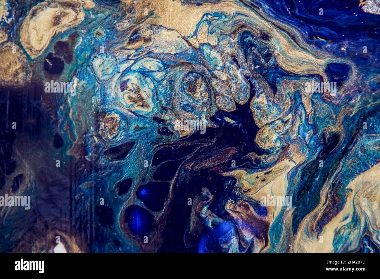 Beautiful fluid abstract paint background. Blue acrylic texture Stock ...