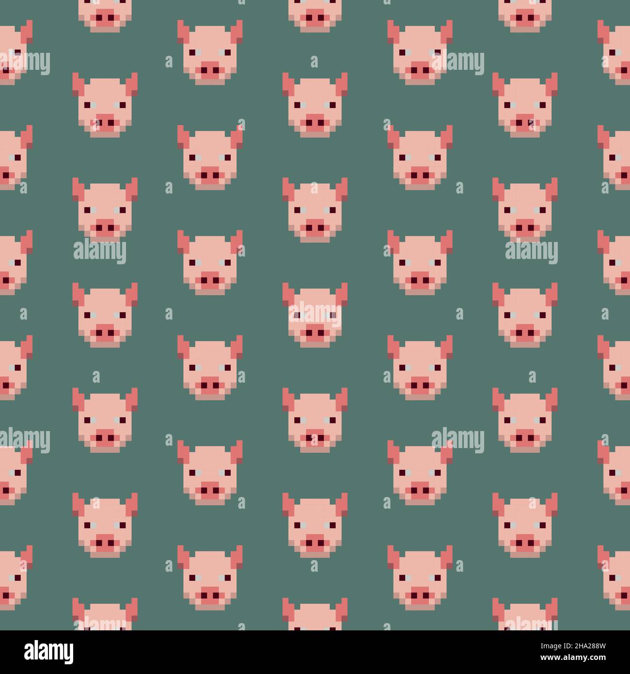 Seamless pattern pixel art pig Stock Vector Image & Art - Alamy