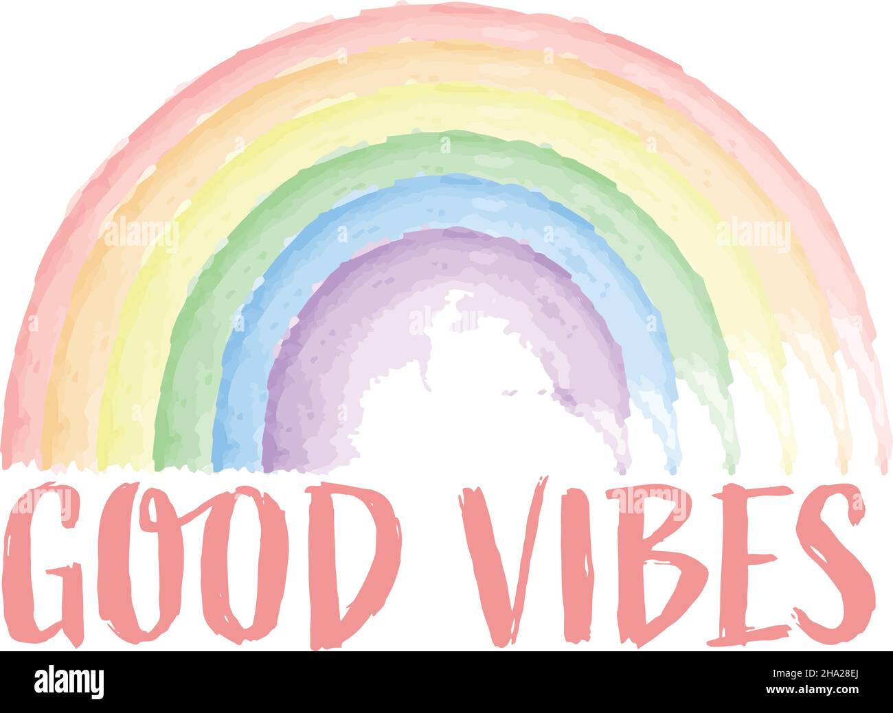 Good vibes rainbow in watercolor Stock Vector Image & Art - Alamy