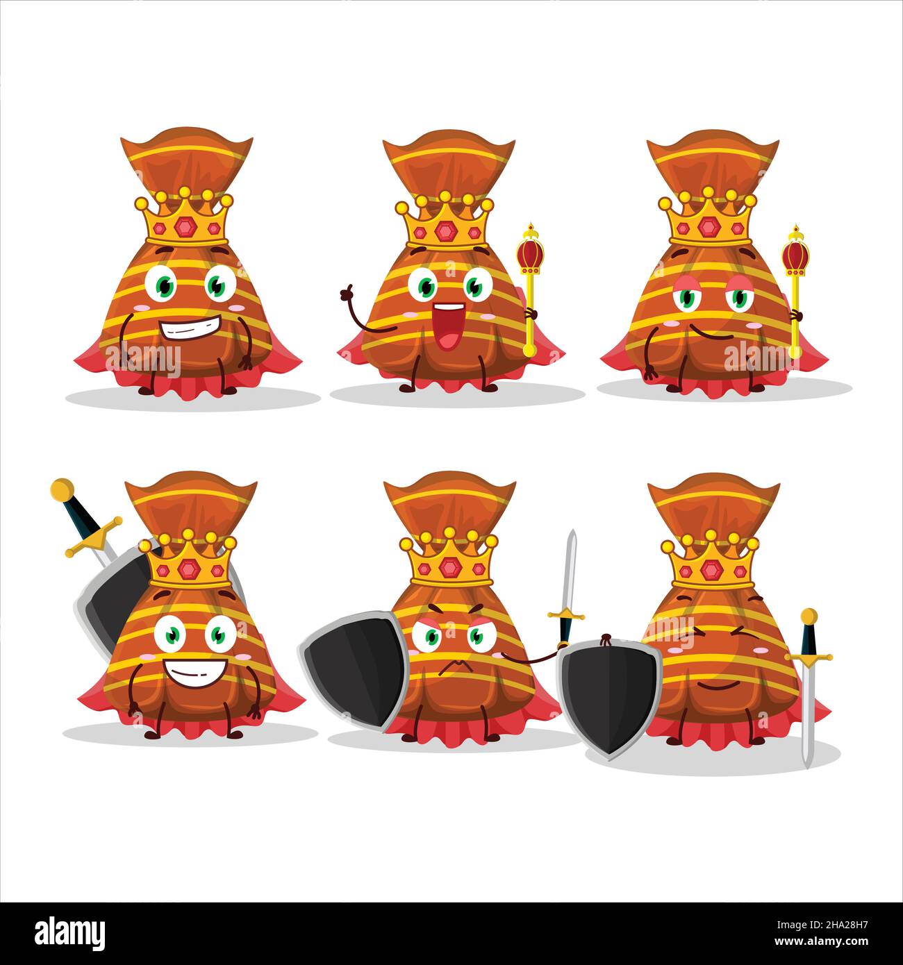 A Charismatic King orange candy wrappers cartoon character wearing a ...