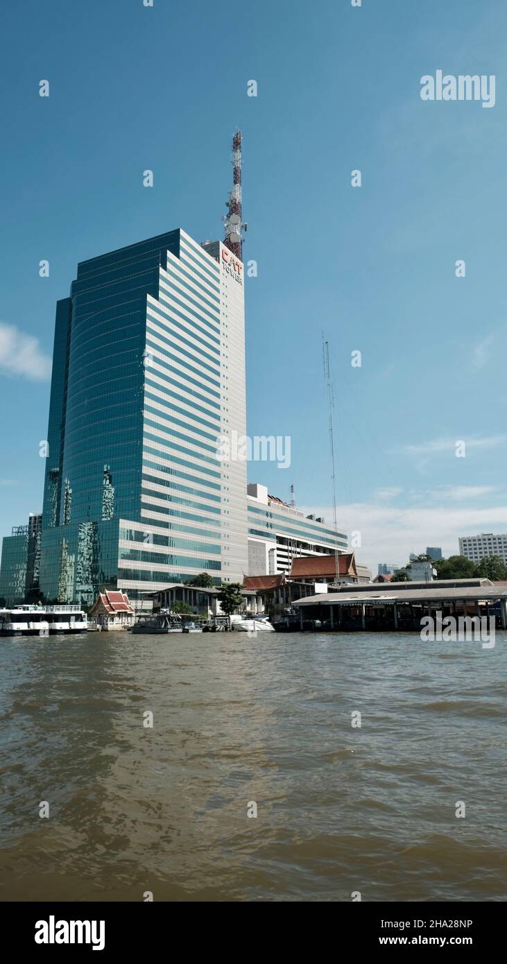 CAT Telecom Telecommunications Tower Chao Phraya River Bangkok Thailand ...