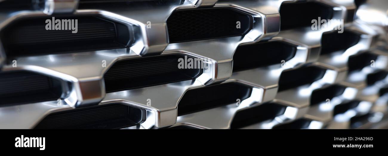 Modern luxury car with radiator grill closeup Stock Photo - Alamy