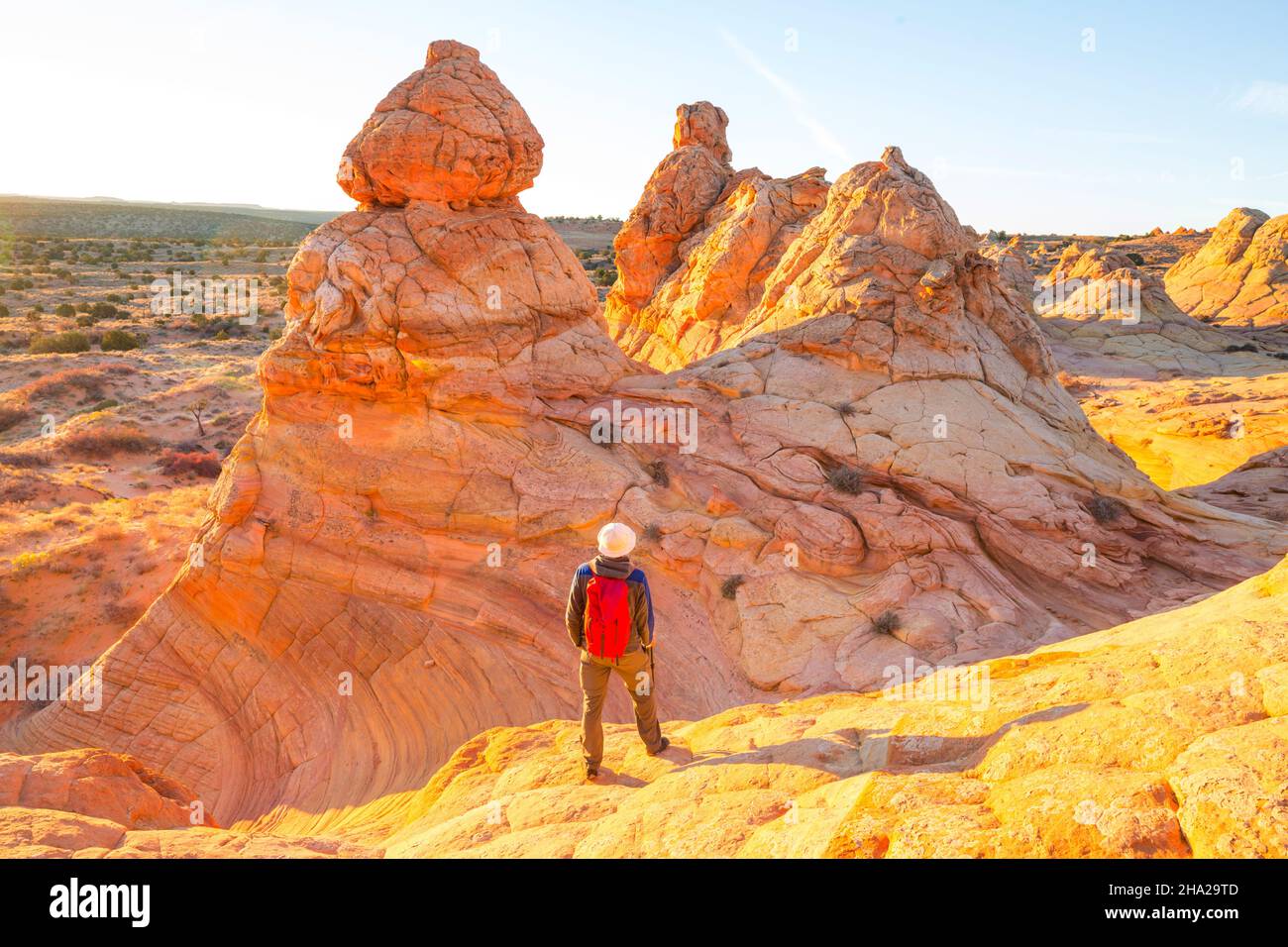 Hike in the Utah mountains. Hiking in unusual natural landscapes ...