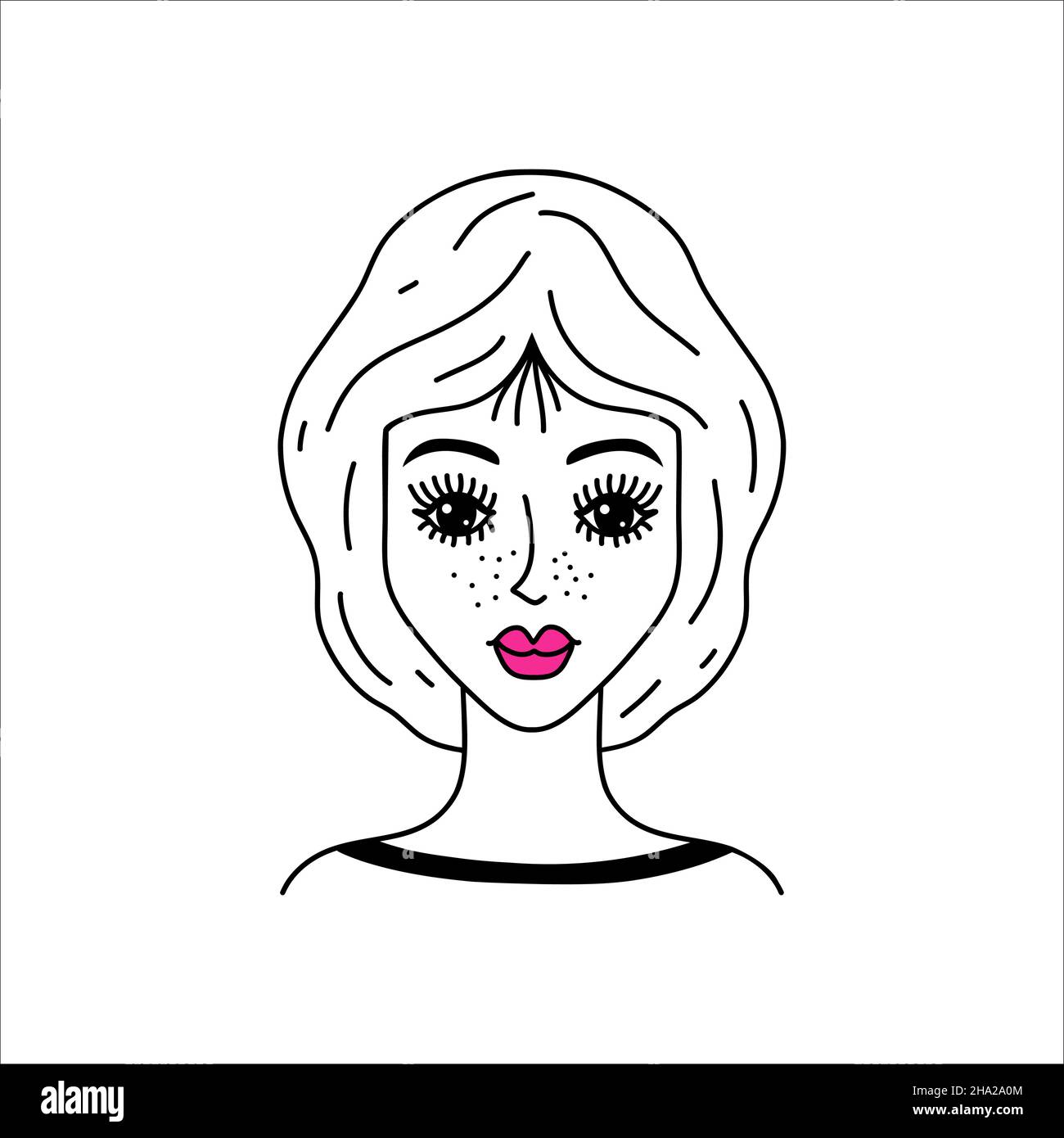 Woman Face In Doodle Style Stock Vector Image And Art Alamy