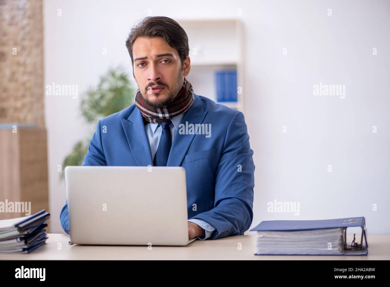 Businessman coughing work cough throat hi-res stock photography and ...