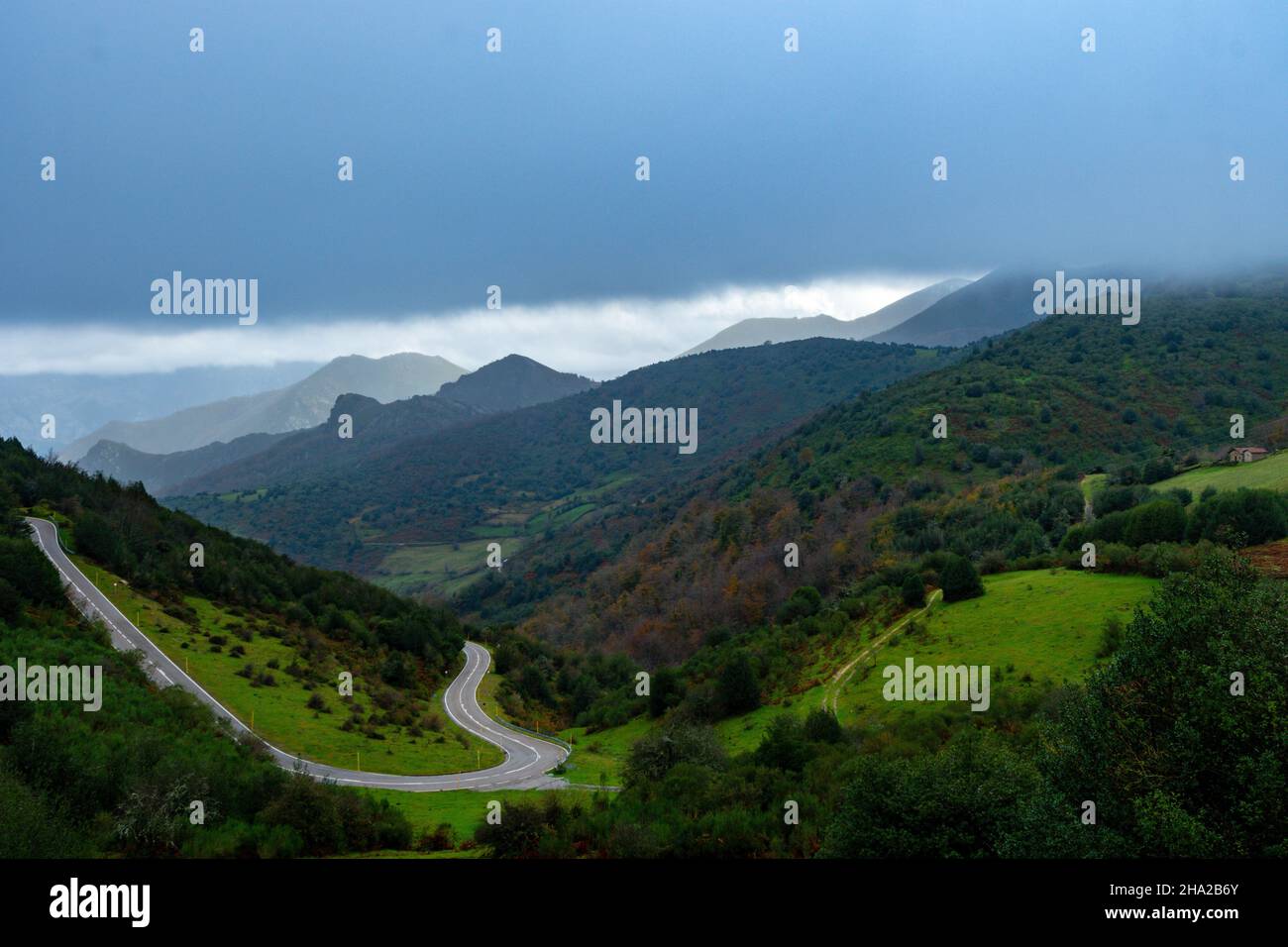 Forest landscape of Teverga in Asturias Stock Photo - Alamy