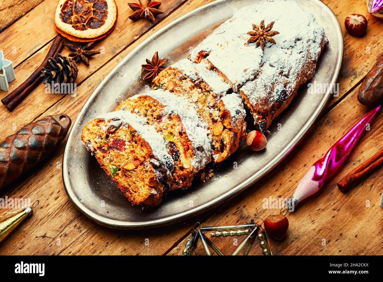 Stollen is a traditional German Christmas pastry. Christmas cupcake ...