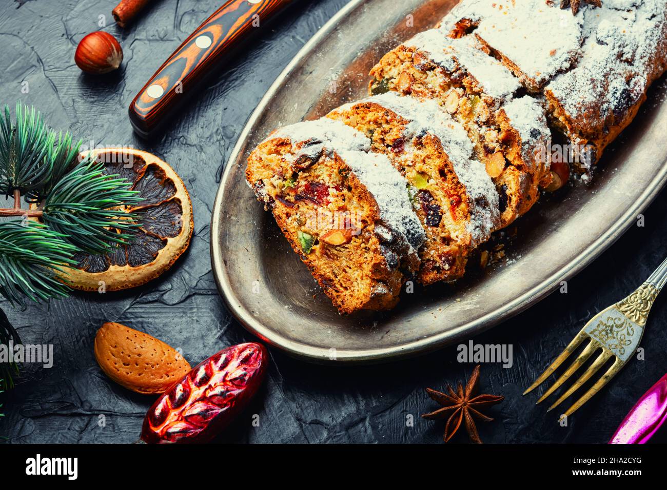 Stollen is a traditional German Christmas pastry. Christmas cupcake ...