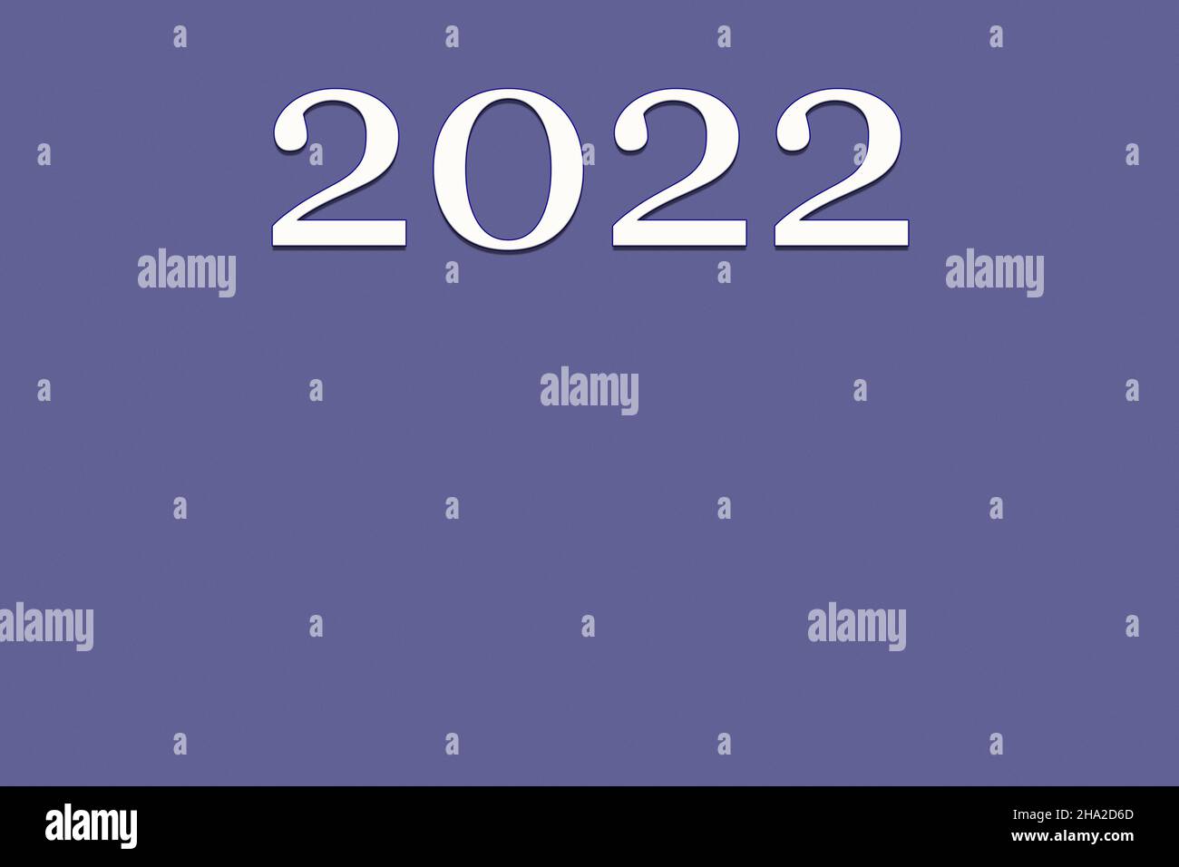 Very Peri color of the year 2022 and date 2022 on white color. Trending ...