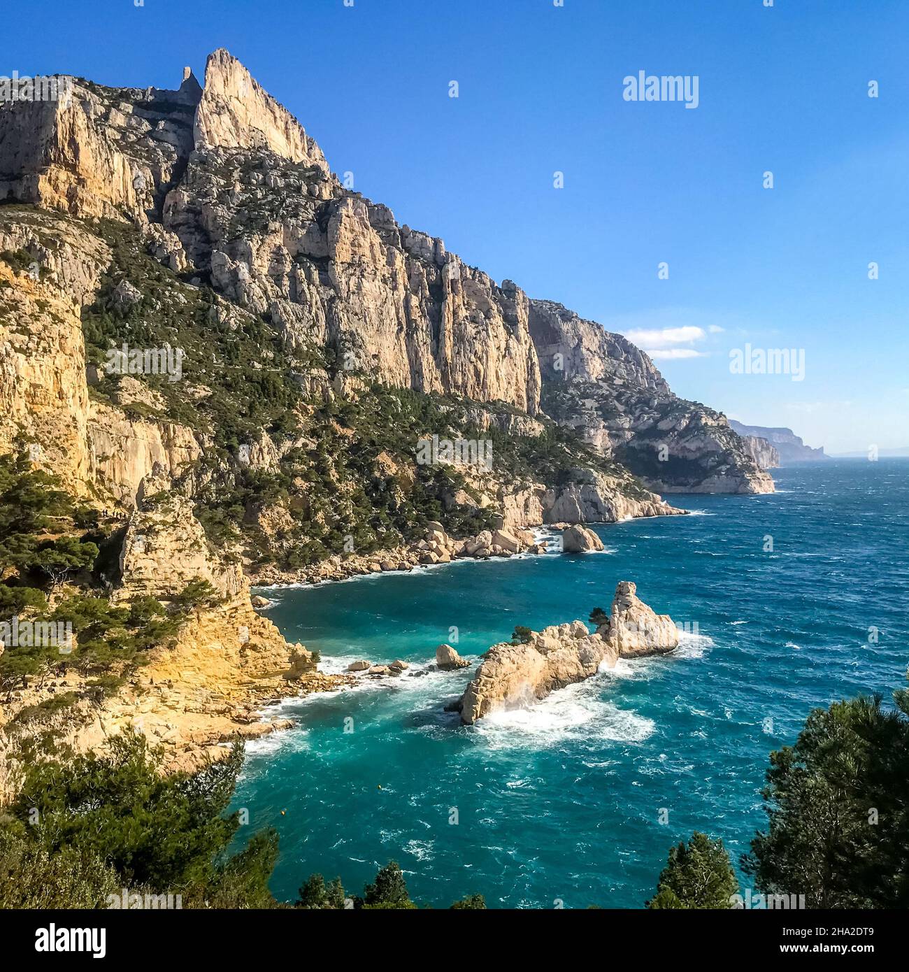 Calanques seascape and mountains, creeks of marseille, France Stock ...