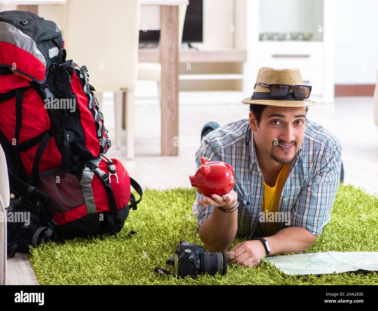 The man planning his travel with map Stock Photo - Alamy