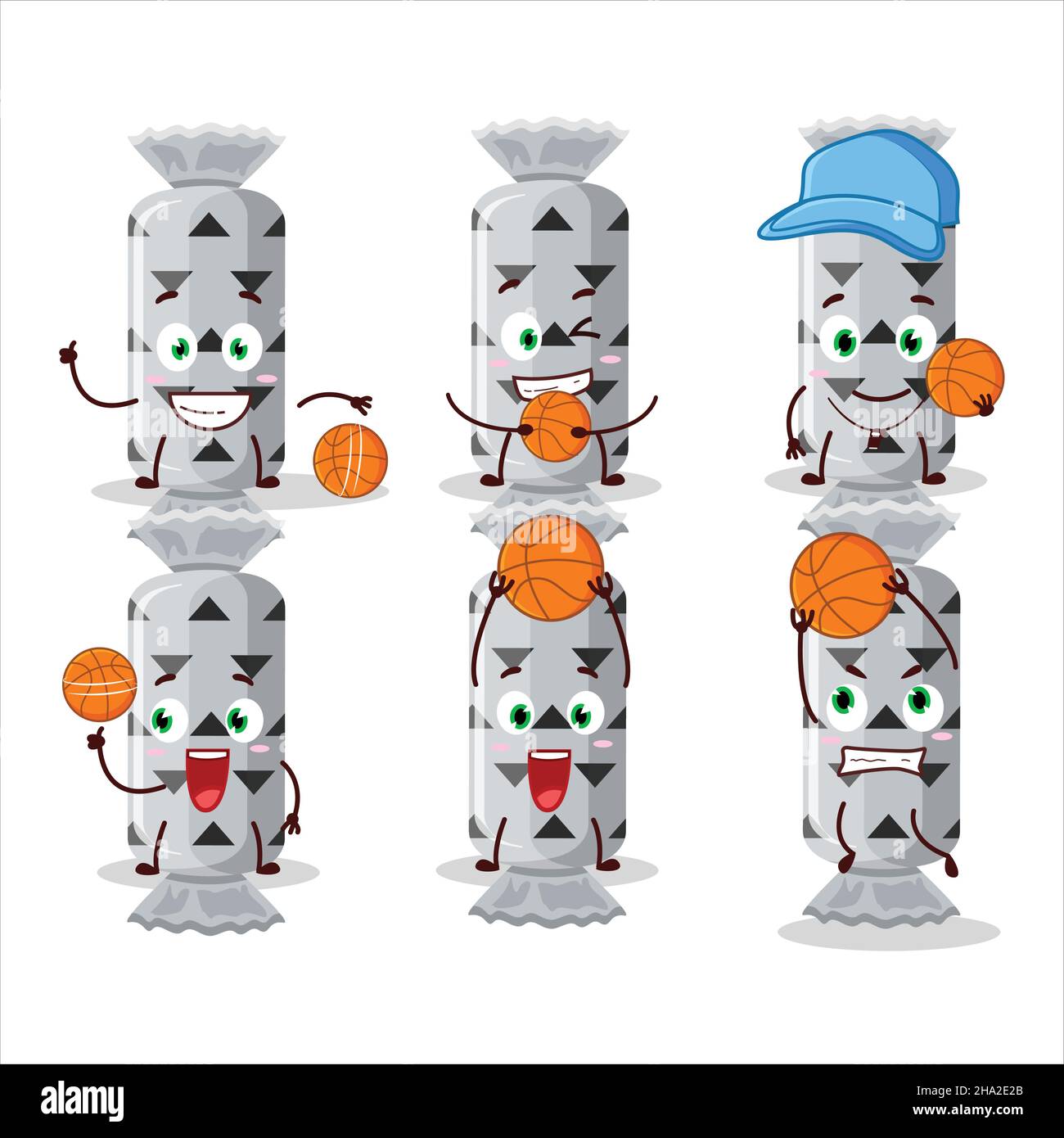 Talented white long candy package cartoon character as a basketball ...