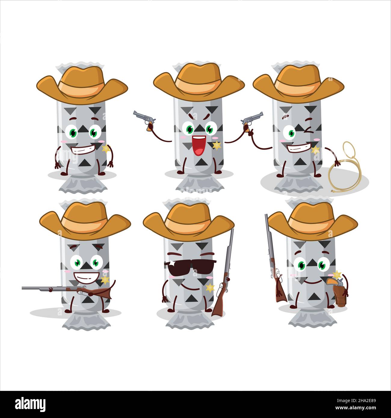 Cool cowboy white long candy package cartoon character with a cute hat ...