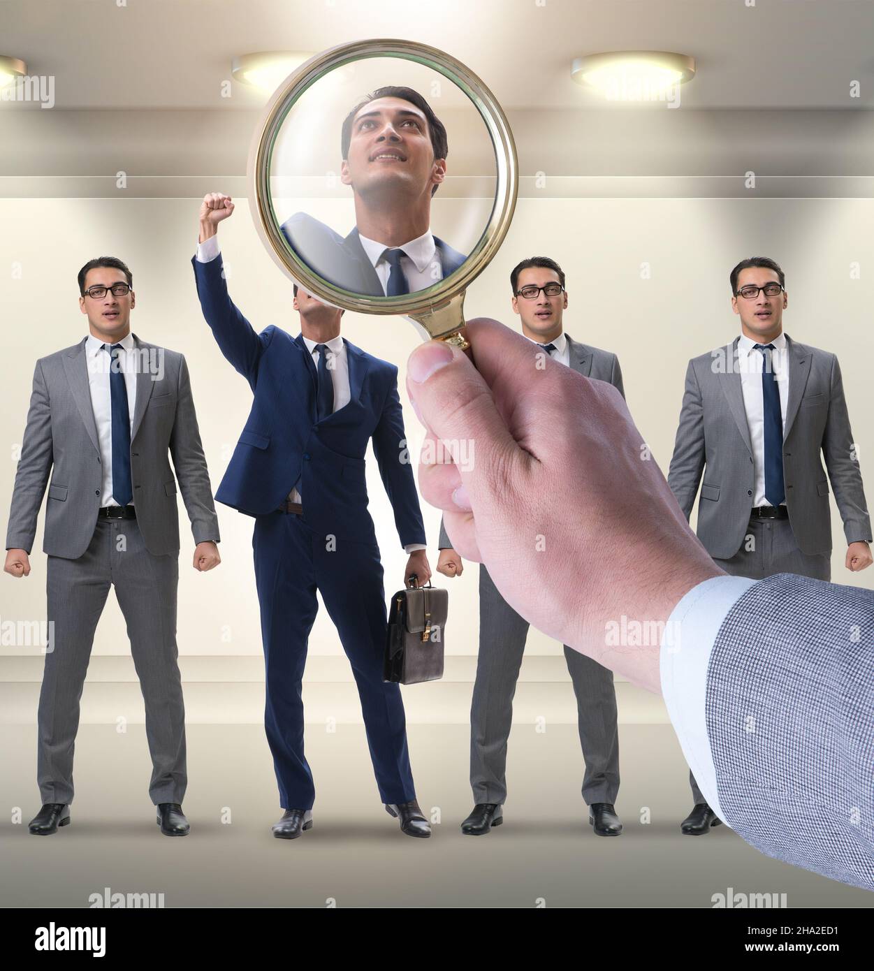 The recruitment and employment concept with selected employee Stock ...