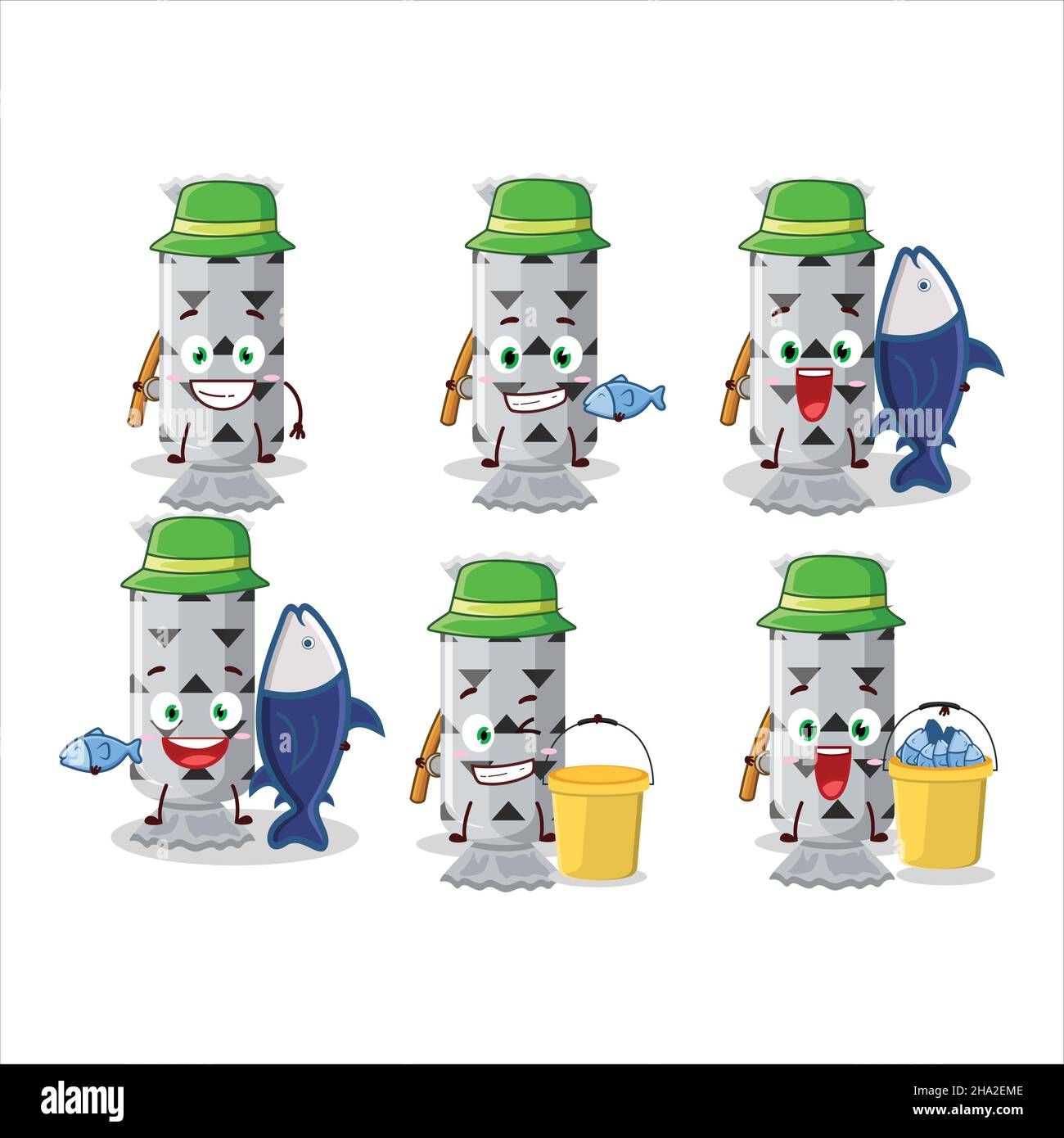 A fisherman white long candy package cartoon picture catch a big fish ...