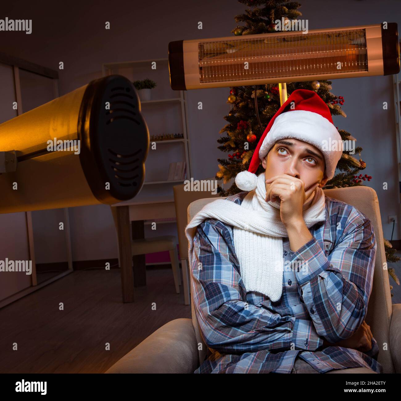 The man suffering from cold at home Stock Photo - Alamy