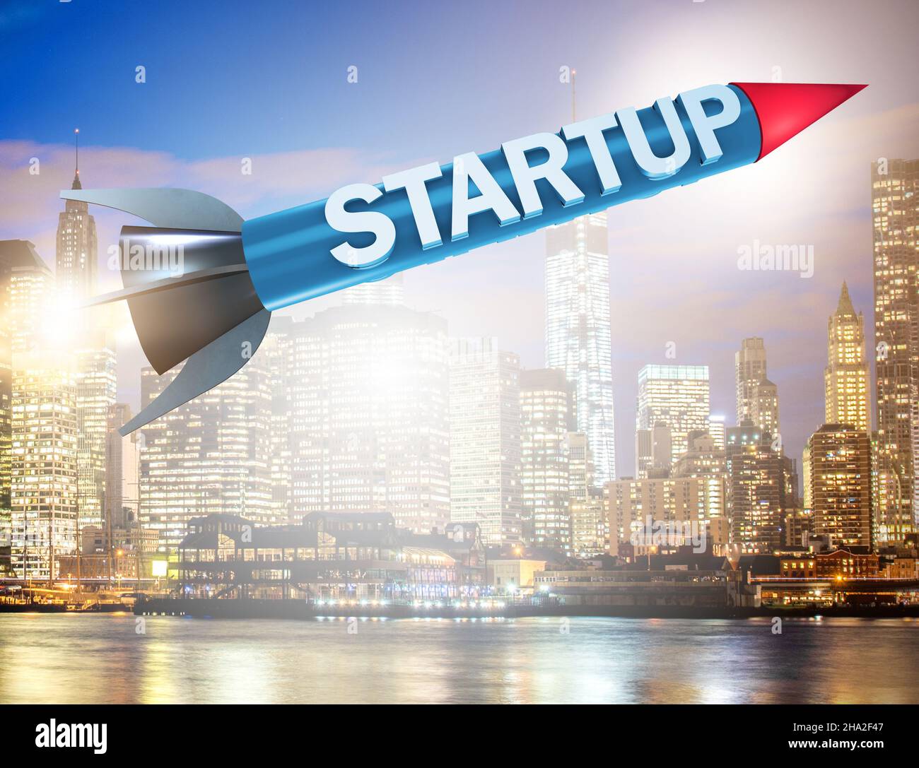 The rocket in business start-up concept - 3d rendering Stock Photo - Alamy