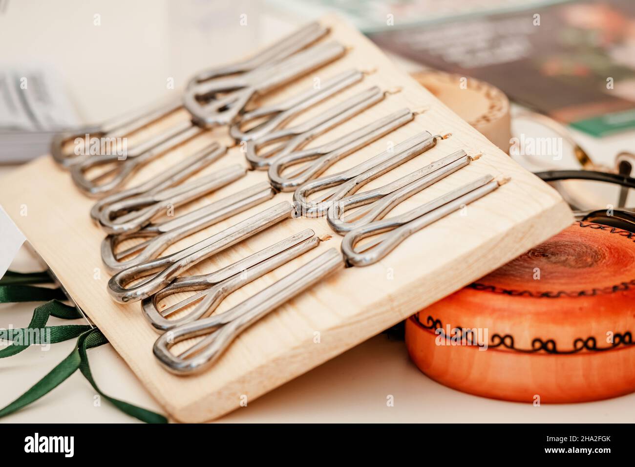 Handmade national traditional musical instruments harp and Jew harp are ...