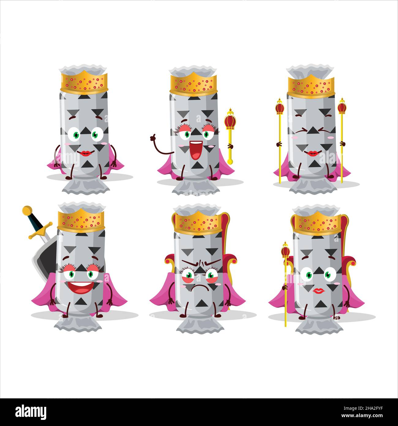 Queen and her magic clothes cartoon of white long candy package wearing ...