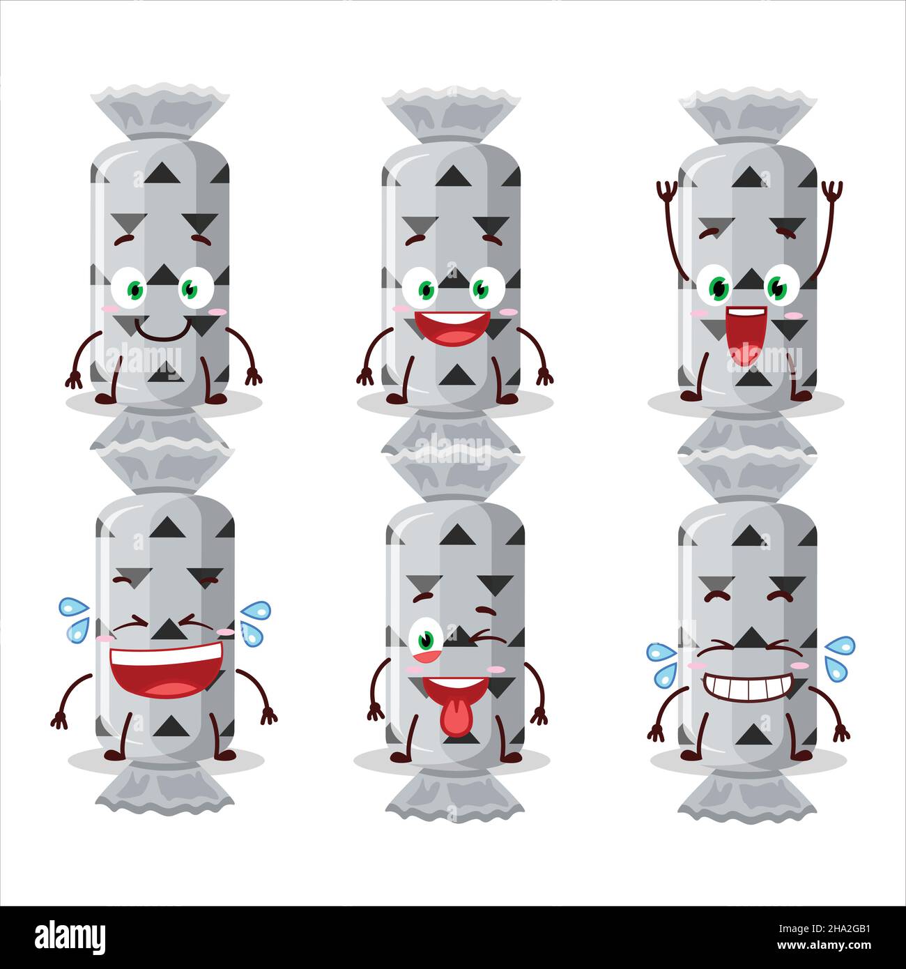 Cartoon character of white long candy package with smile expression ...